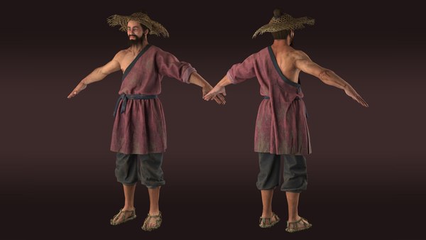 Ancient peasants man robber 3D - TurboSquid 1976941