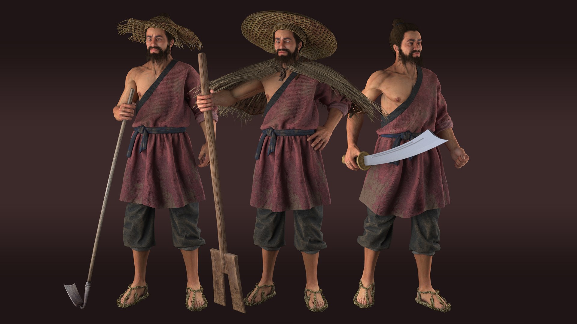 Ancient Peasants Man Robber 3D - TurboSquid 1976941