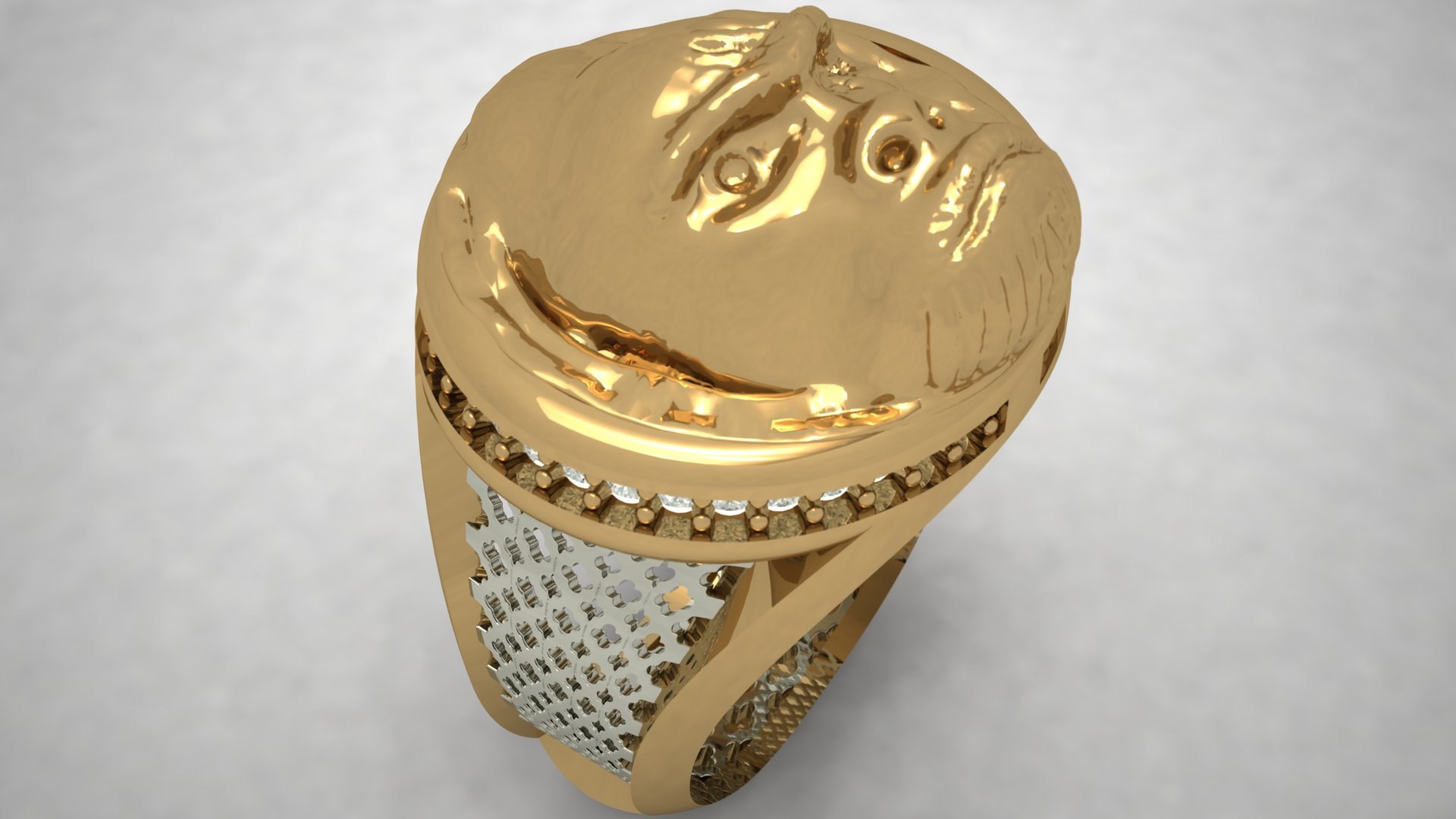 Warrior Gorilla Diamond Ring Model - TurboSquid 2265486