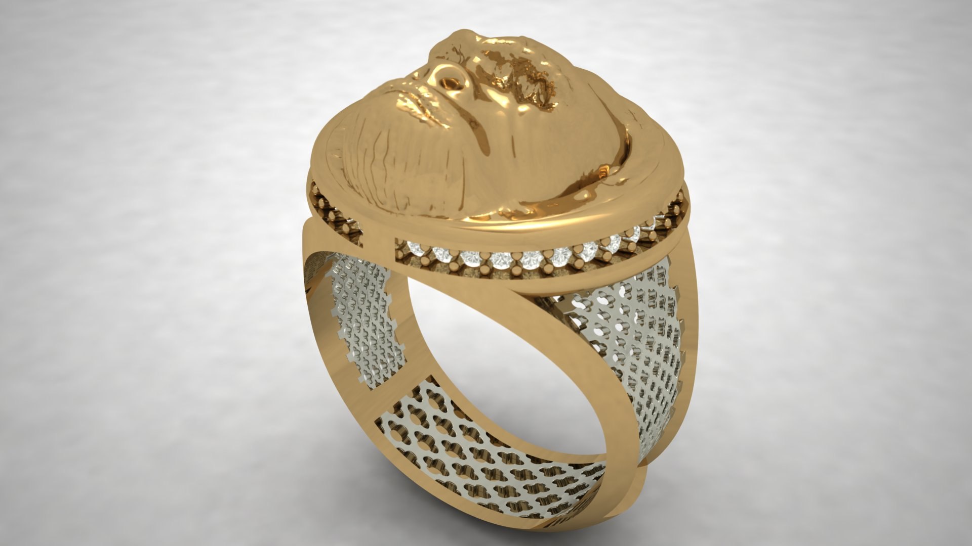 Warrior Gorilla Diamond Ring Model - TurboSquid 2265486
