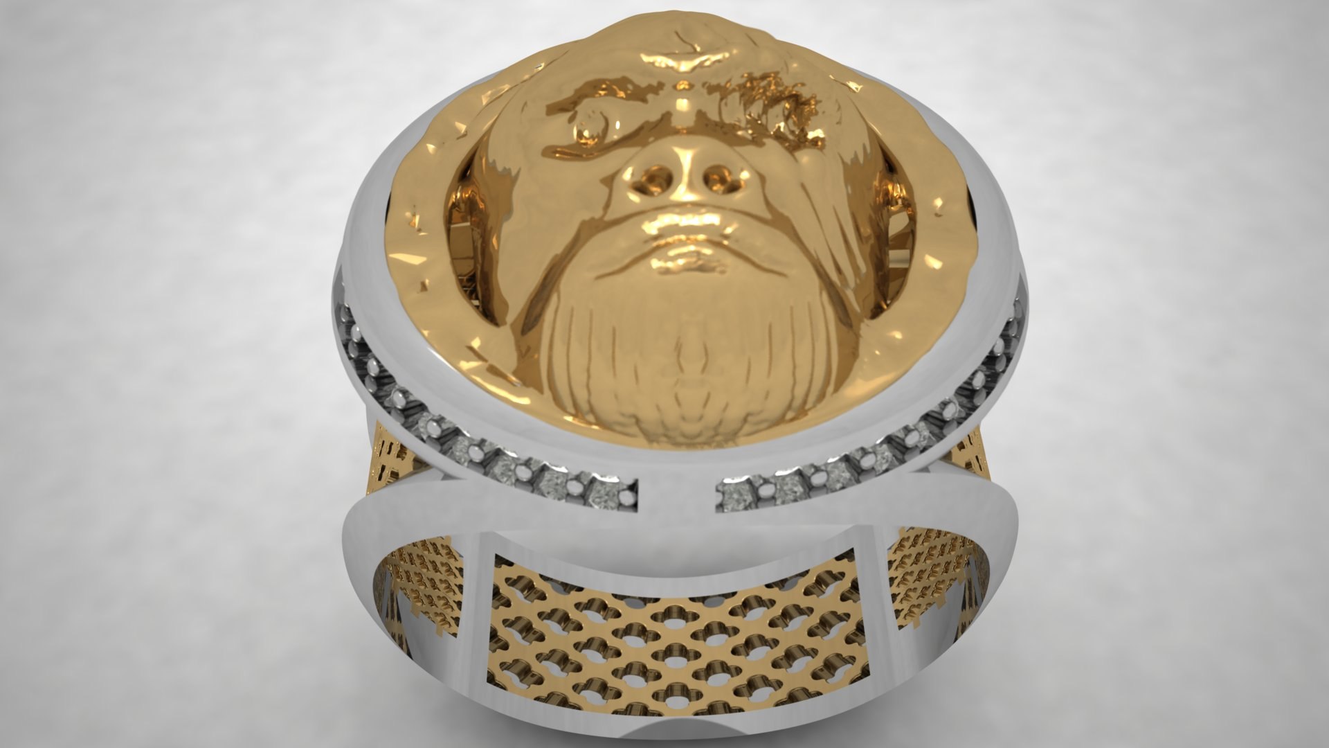 Warrior Gorilla Diamond Ring Model - TurboSquid 2265486