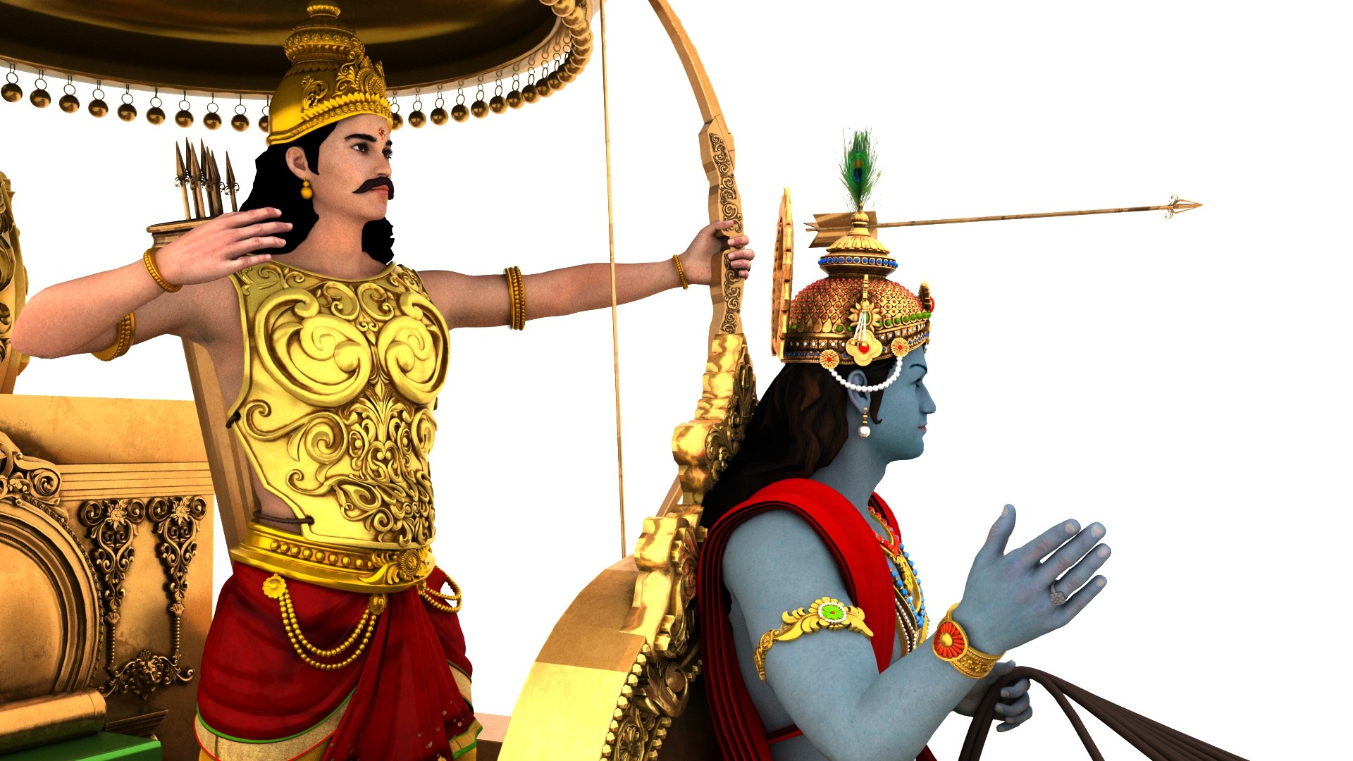 Lord Krishna Arjuna 3D Model - TurboSquid 2313377