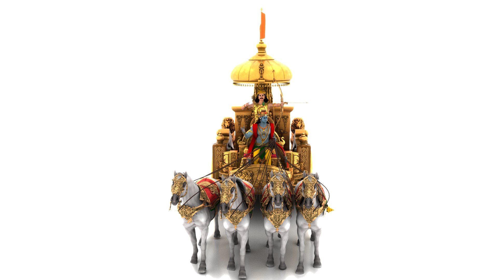 Lord Krishna Arjuna 3D Model - TurboSquid 2313377