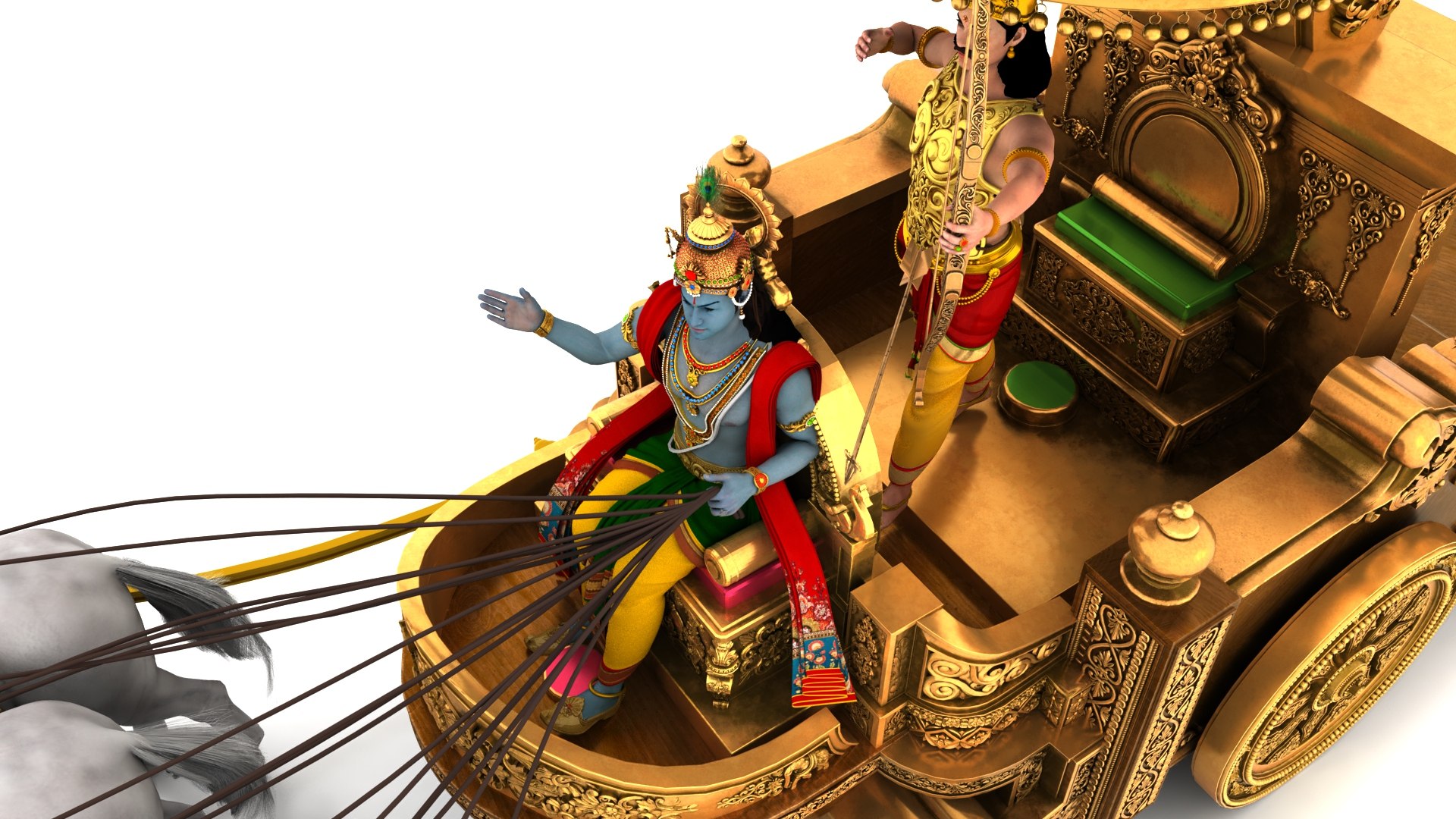 Lord Krishna Arjuna 3D Model - TurboSquid 2313377