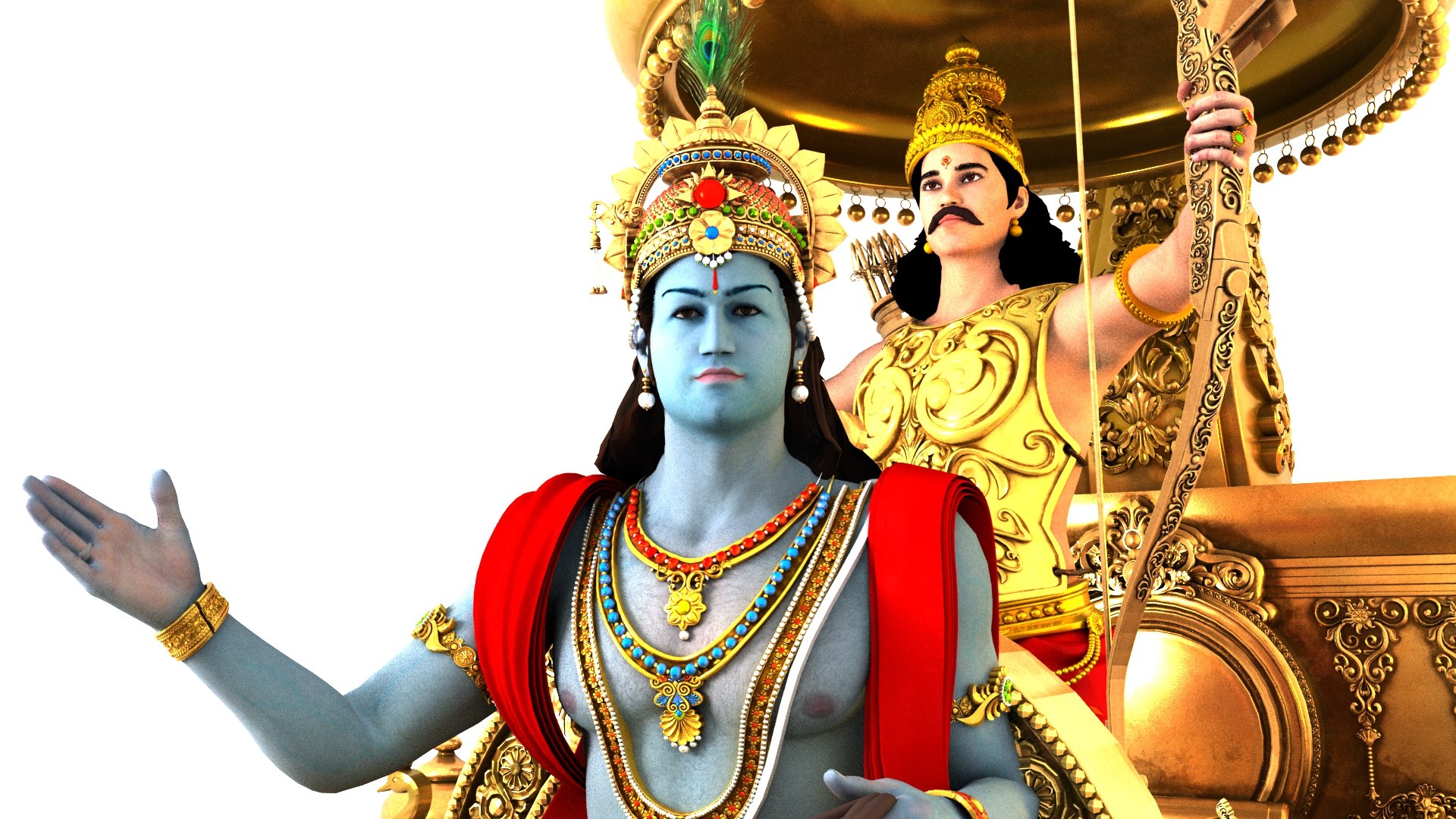 Lord Krishna Arjuna 3D Model - TurboSquid 2313377