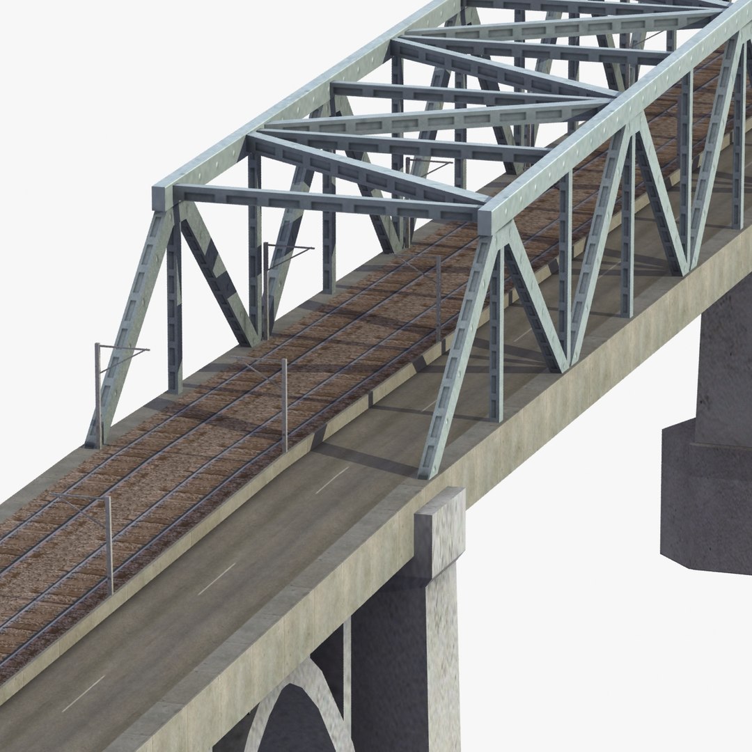 3d Model Truss Railway Bridge