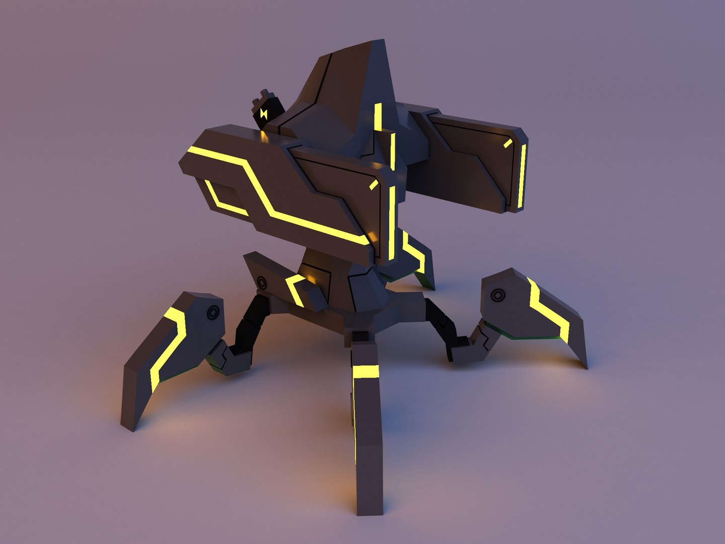 Cyber Glow Spider Robot Concept V2 3d Model Turbosquid 1924081