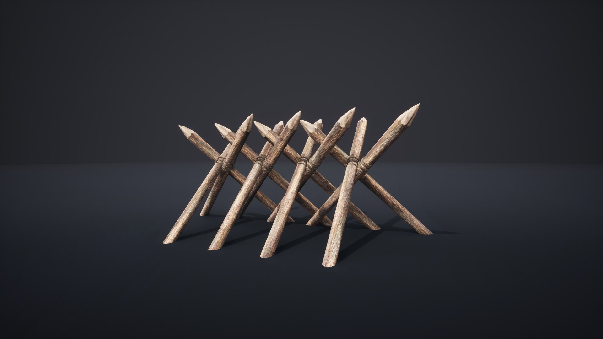 3D PALISADE BARRIER BARRICADE WALL DAM MEDIEVAL WOODEN VILLAGE FORT ...