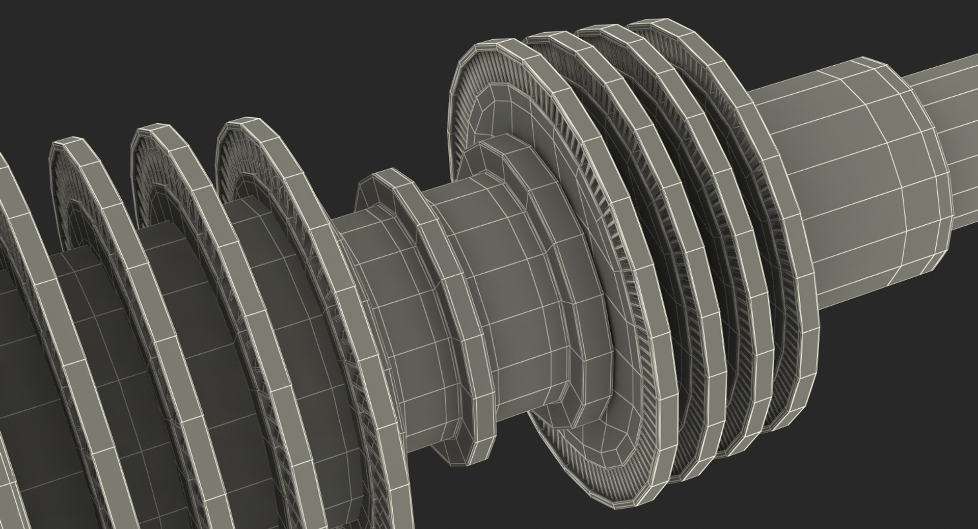 3D steam turbine rotor model - TurboSquid 1400547