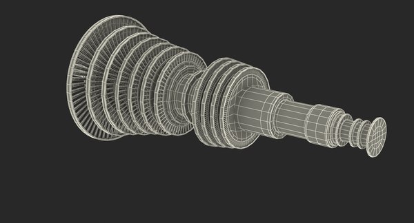 3D steam turbine rotor model - TurboSquid 1400547
