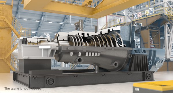 3D steam turbine rotor model - TurboSquid 1400547