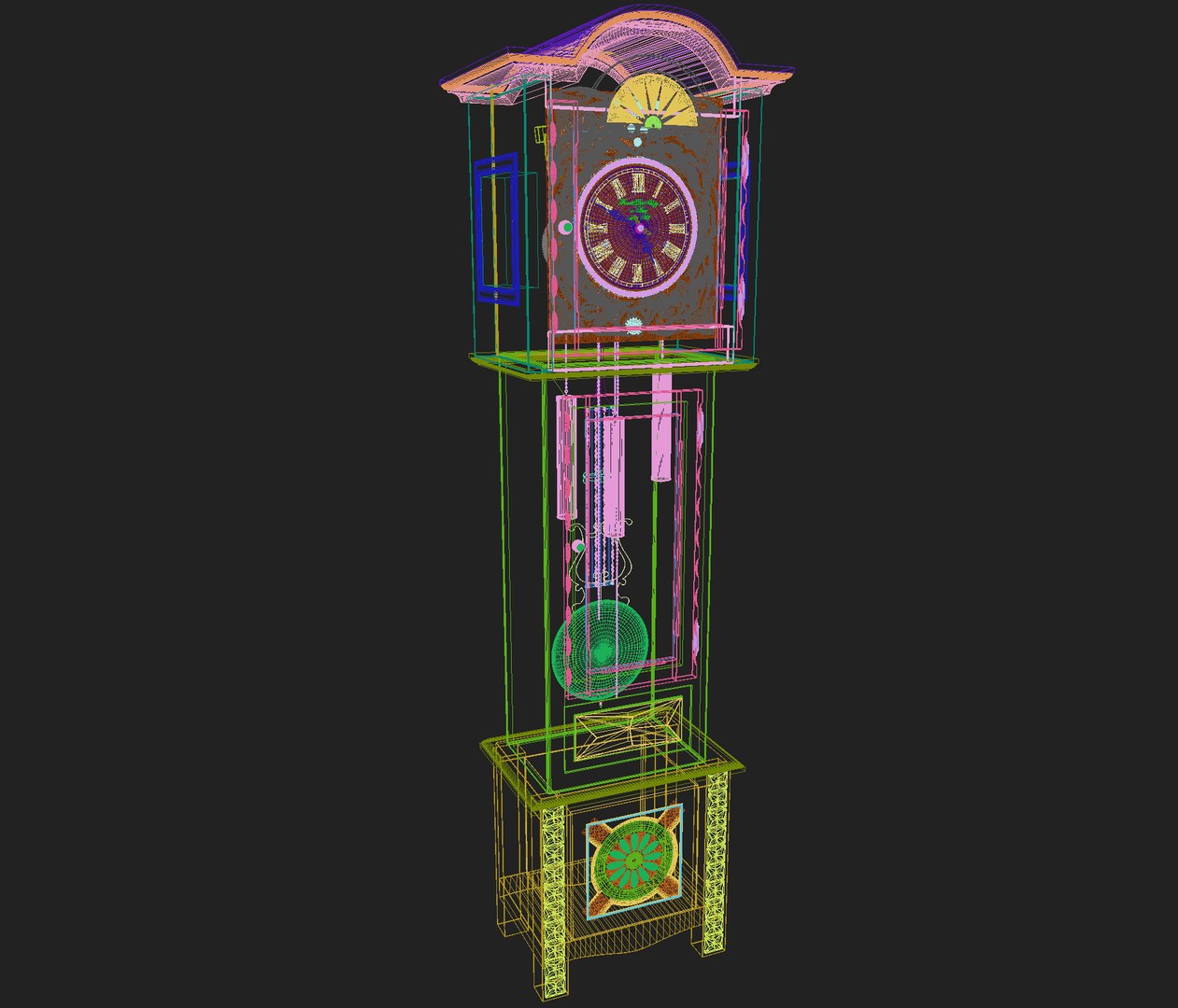 Grandfather clock 3D model - TurboSquid 1621224