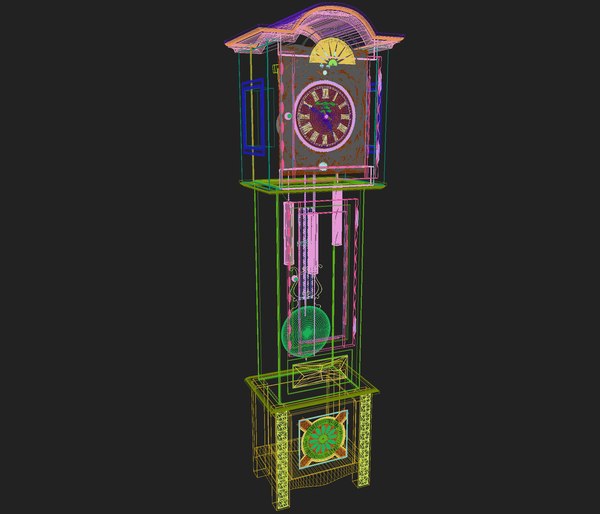 Grandfather clock 3D model - TurboSquid 1621224