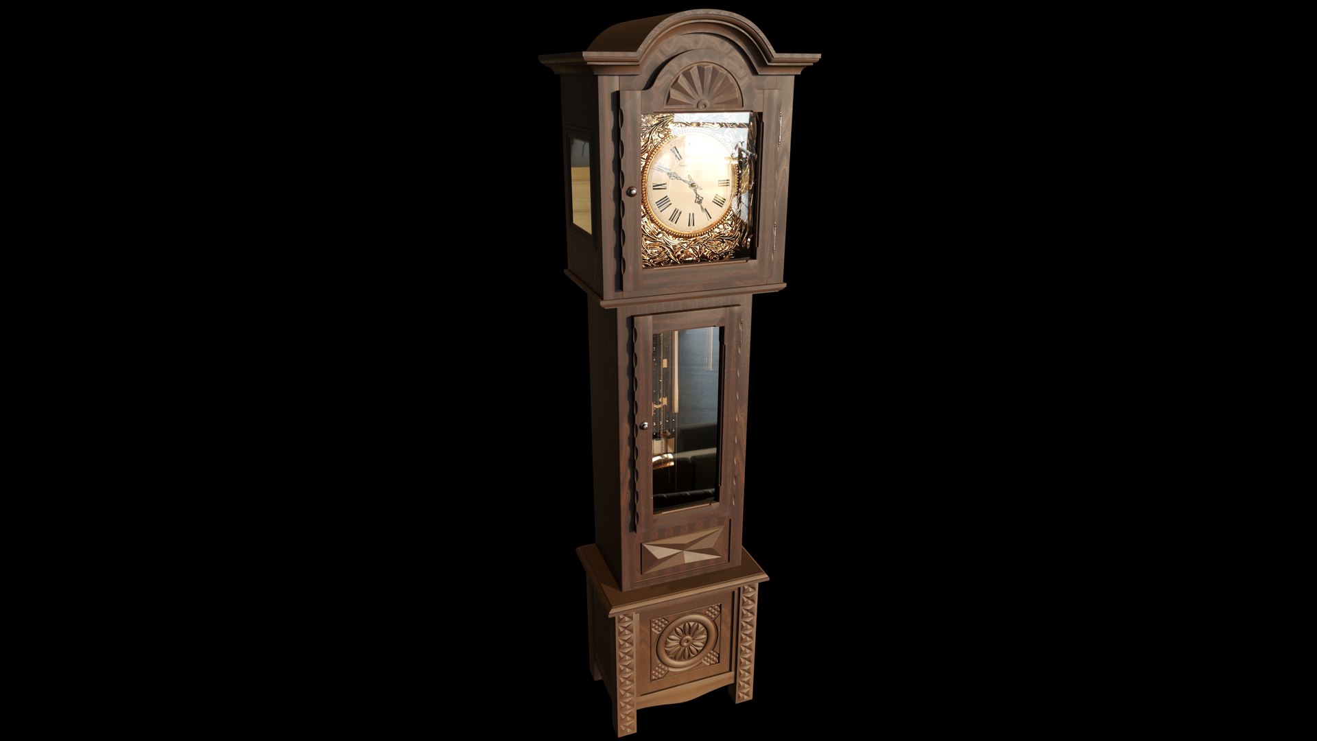 Grandfather clock 3D model - TurboSquid 1621224