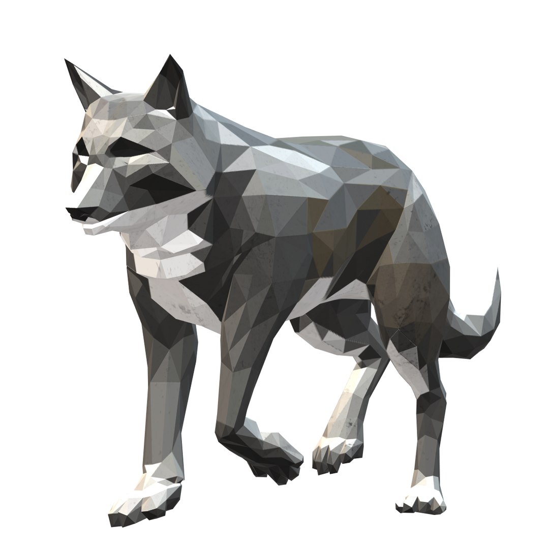 Grey Wolf - Low Poly 3D Model - TurboSquid 2292862