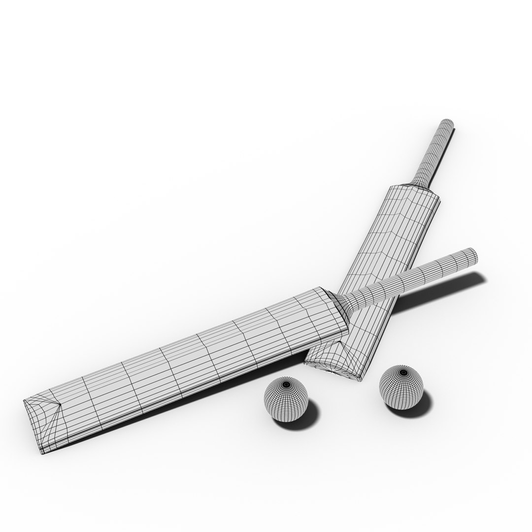 3D Model Cricket Bat And Ball - TurboSquid 2093809