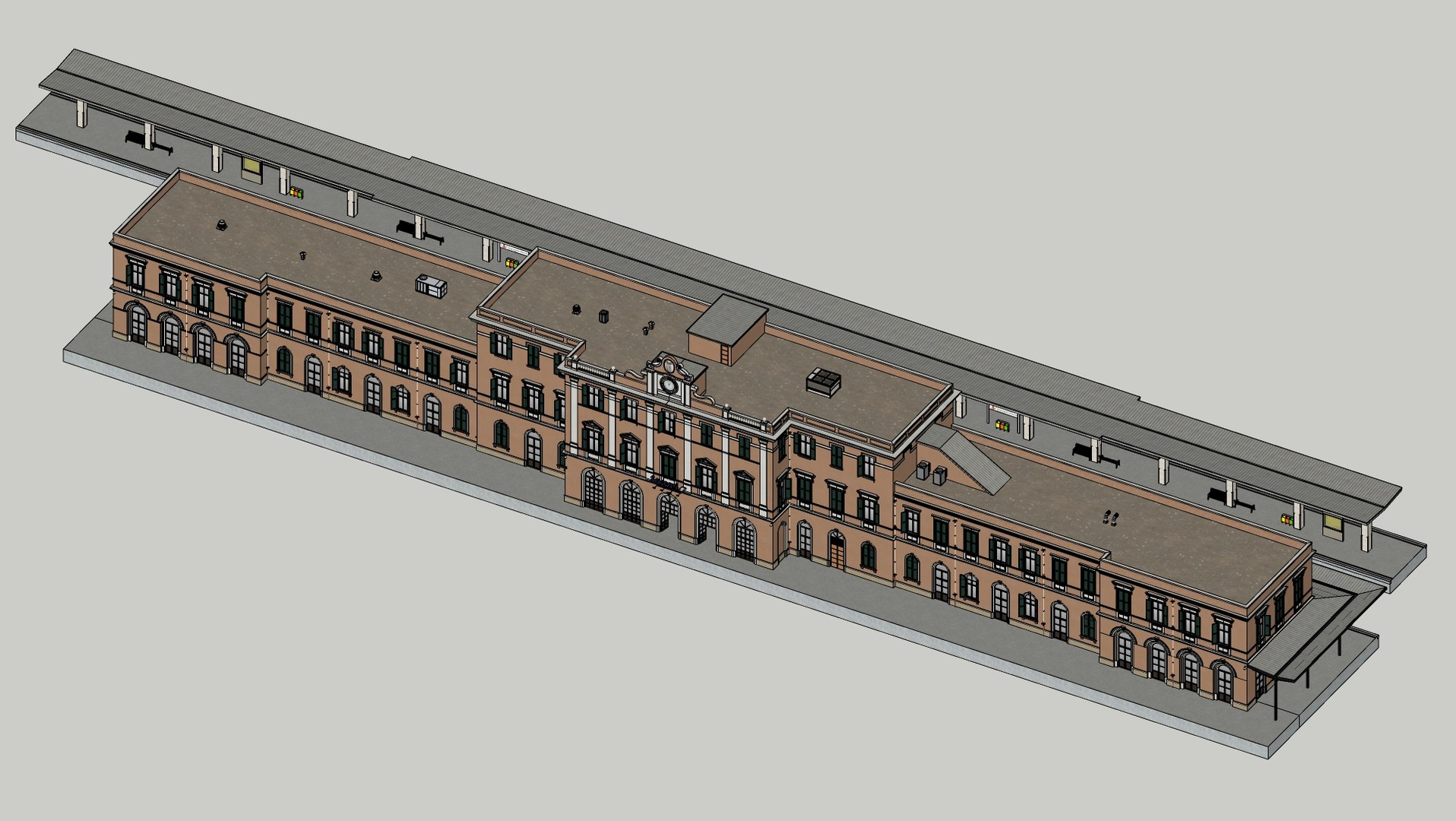 3D Classical Train Station Model - TurboSquid 1709674