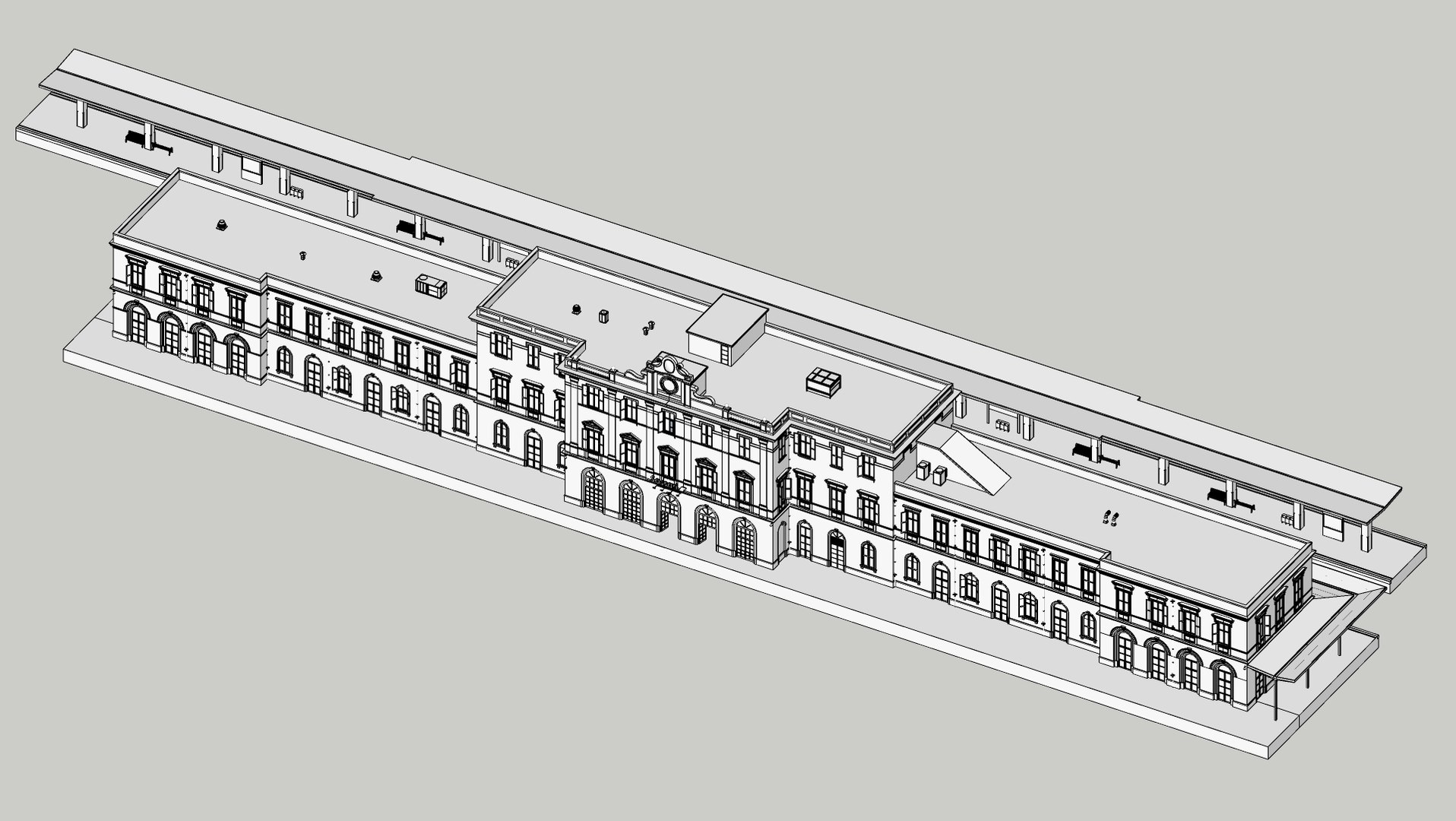 3D Classical Train Station Model - TurboSquid 1709674