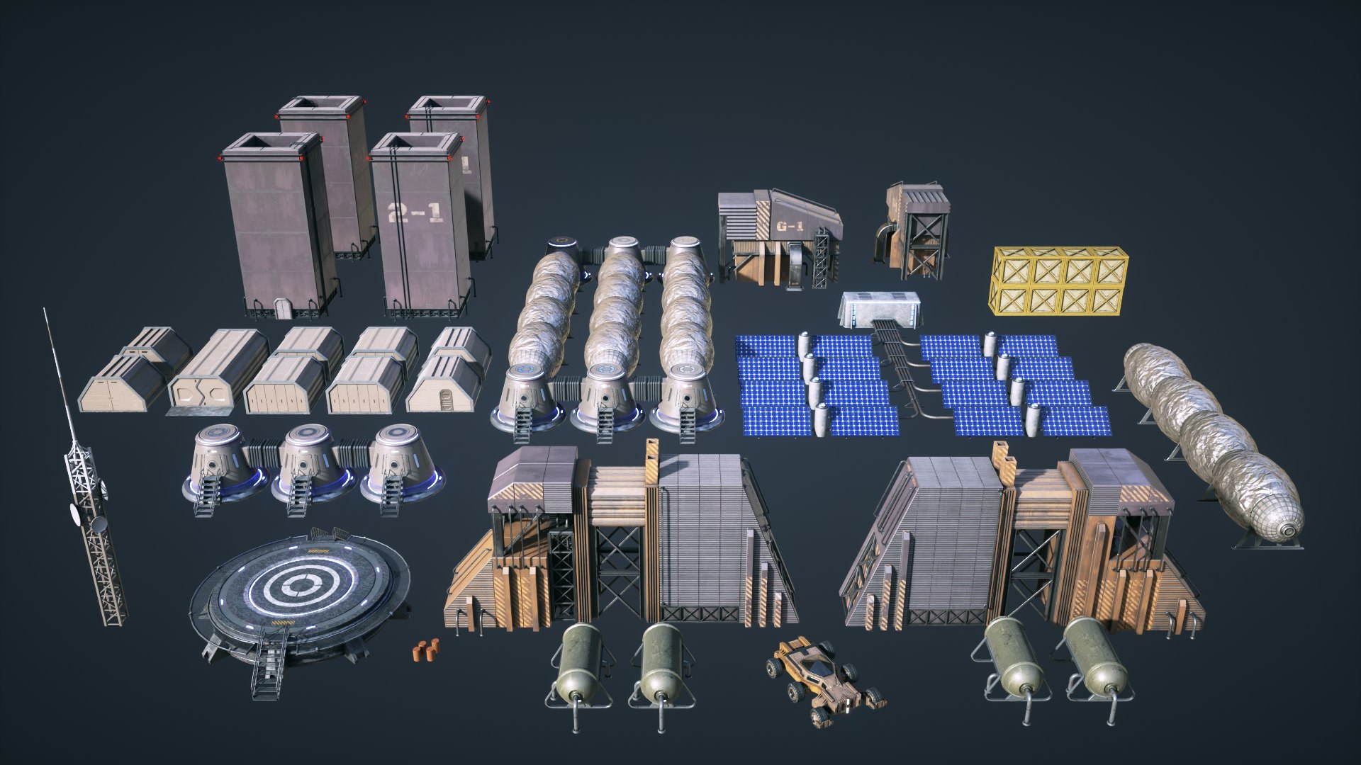 Mars Colony Kitbash 3D Model - TurboSquid 1431712