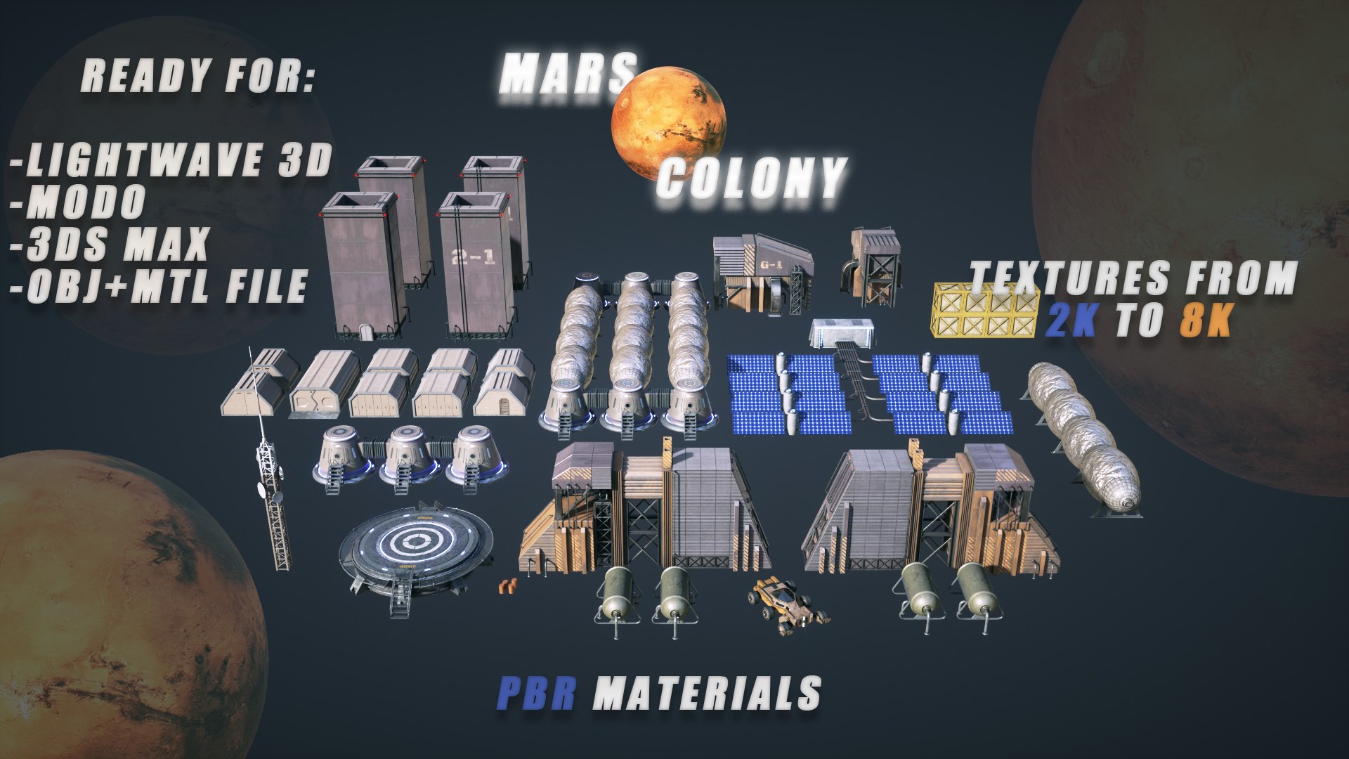 Mars Colony Kitbash 3D Model - TurboSquid 1431712