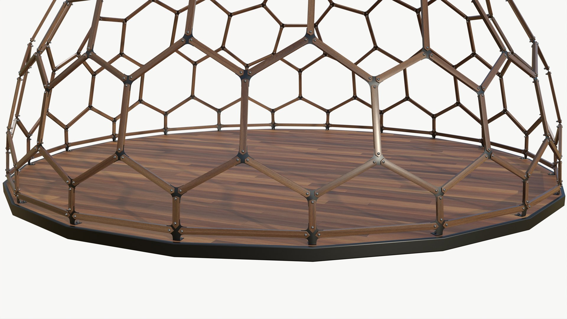 Wooden Geodesic Dome V4 Hexagonal Structure 3D Model - TurboSquid 2420961