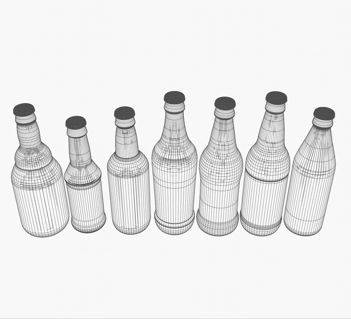 3D Beer Bottle Shapes model - TurboSquid 2025035