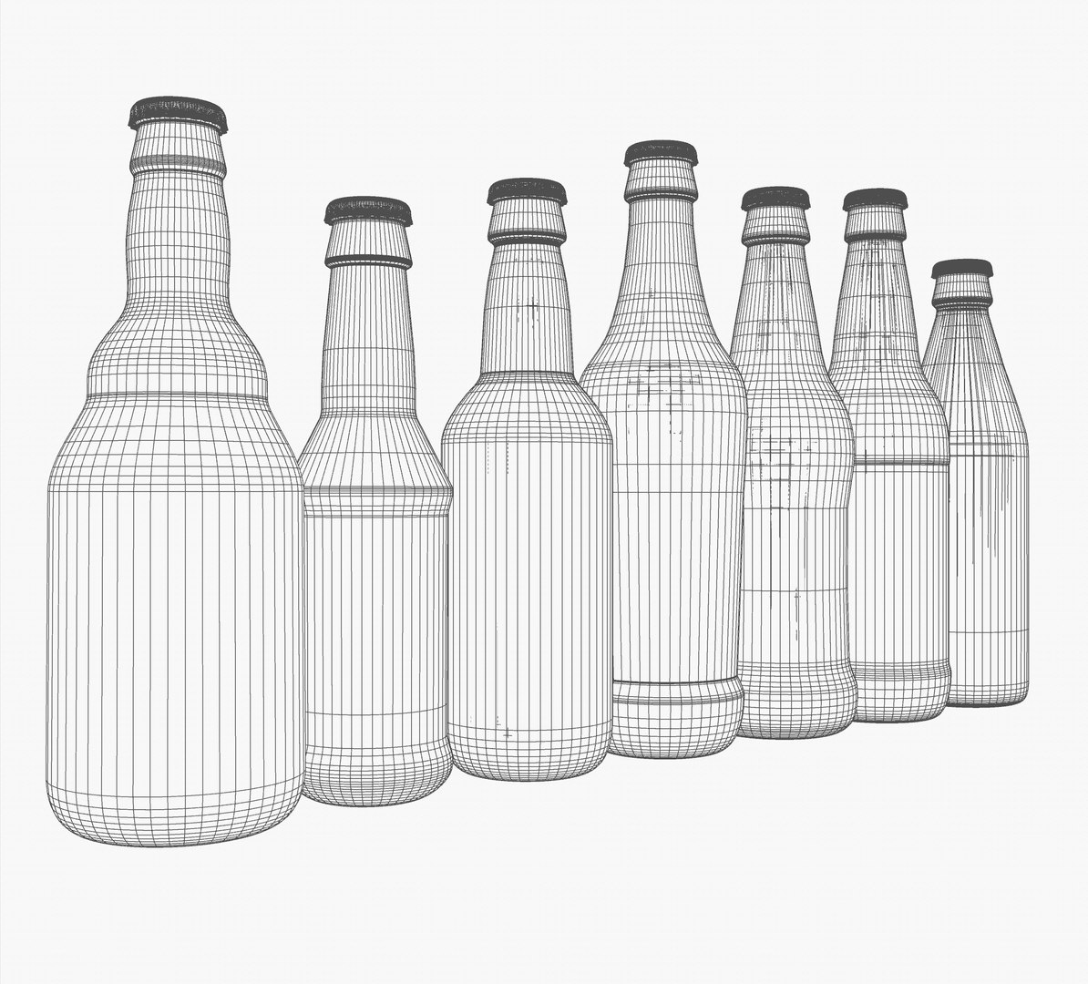 3D Beer Bottle Shapes model - TurboSquid 2025035