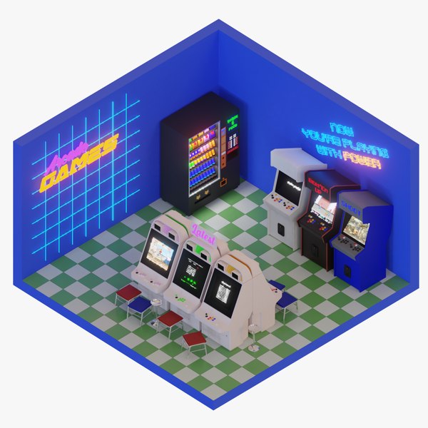 modelo 3d Centro de arcade Low-Poly - TurboSquid 1763841