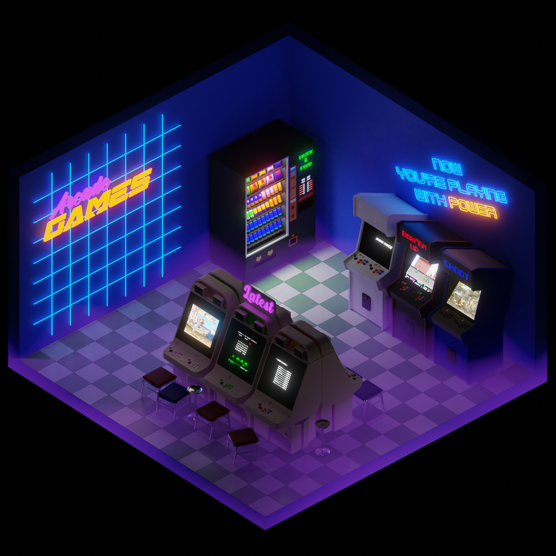 Arcade Center Low-Poly model - TurboSquid 1763841