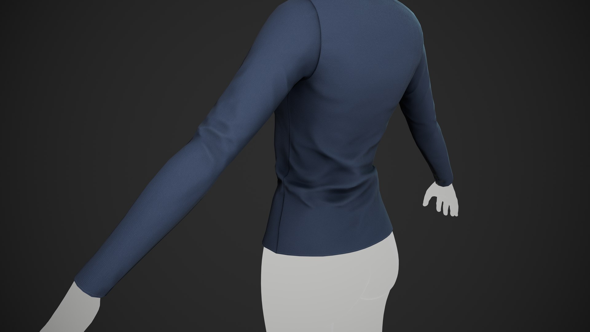 Blue Turtle Neck Pull Top 3D Model - TurboSquid 2176064