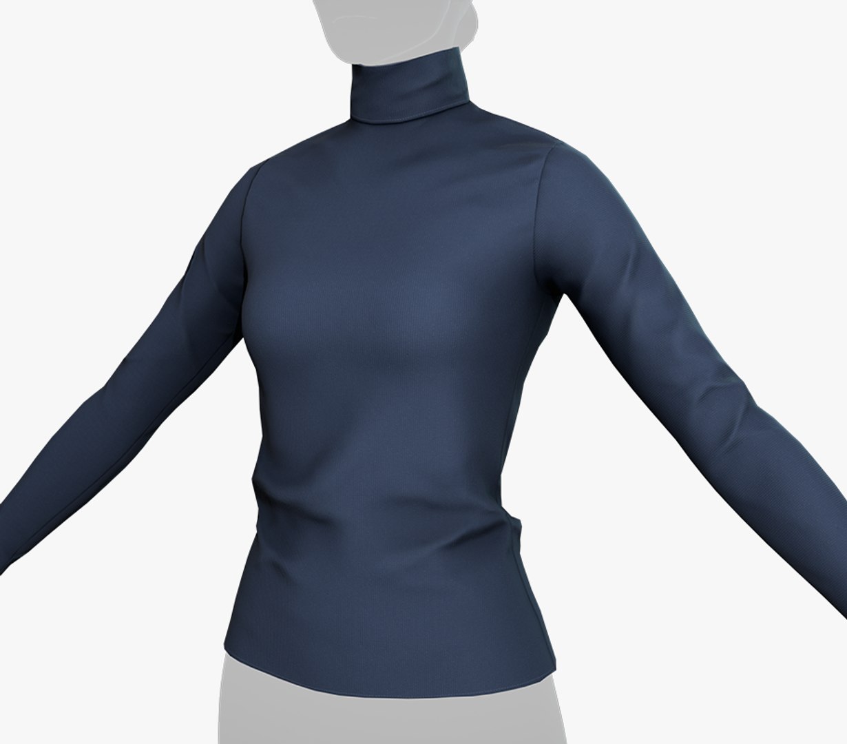 Blue Turtle Neck Pull Top 3D Model - TurboSquid 2176064