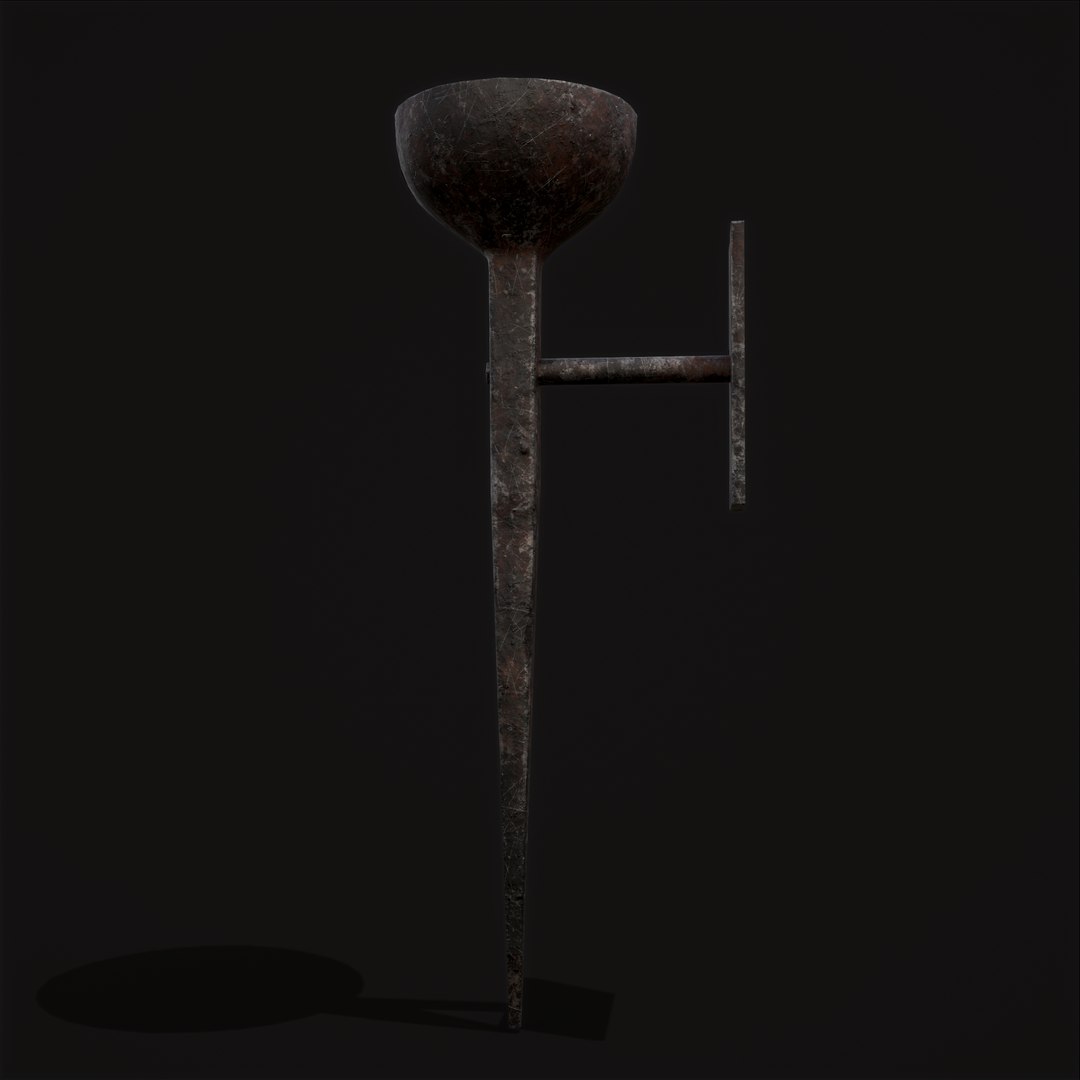Rustic Medieval Iron Forged Torch Model - TurboSquid 1955801