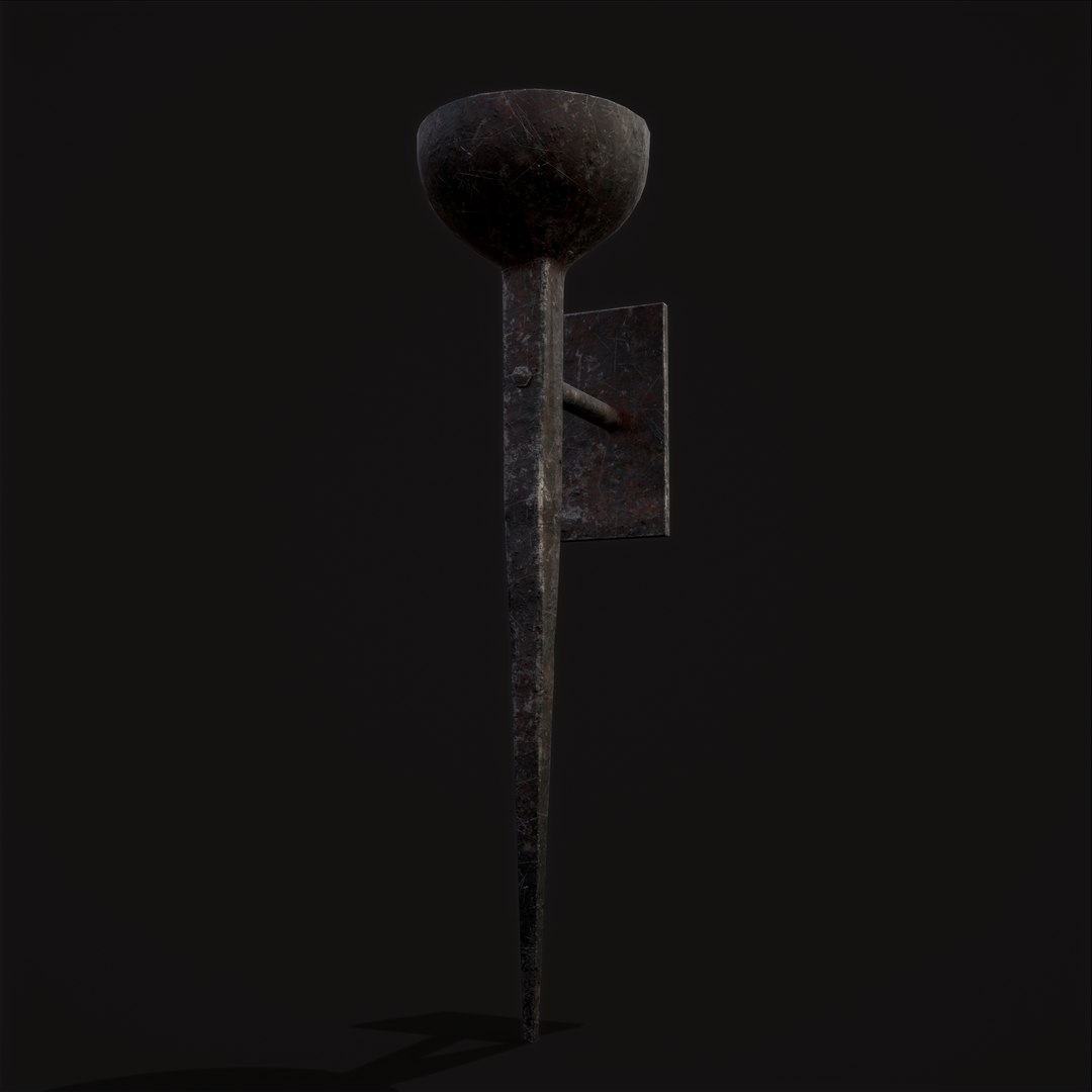 Rustic Medieval Iron Forged Torch Model - TurboSquid 1955801