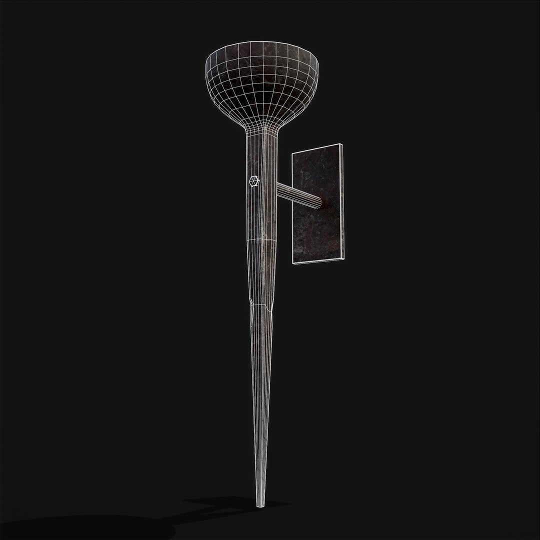 Rustic Medieval Iron Forged Torch model - TurboSquid 1955801