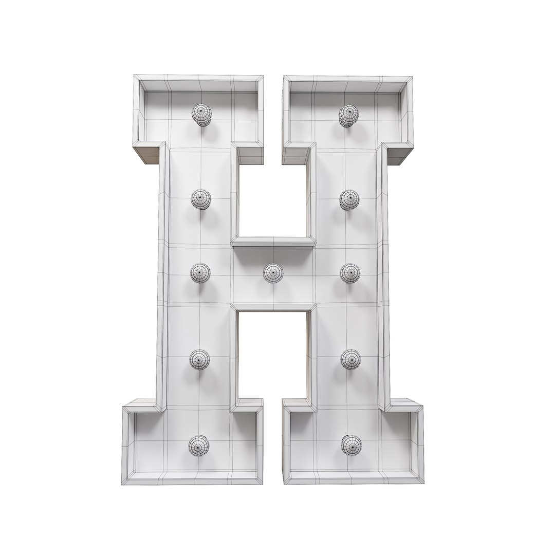 3D Marquee H wooden glow sign 3dmodel model - TurboSquid 1975936