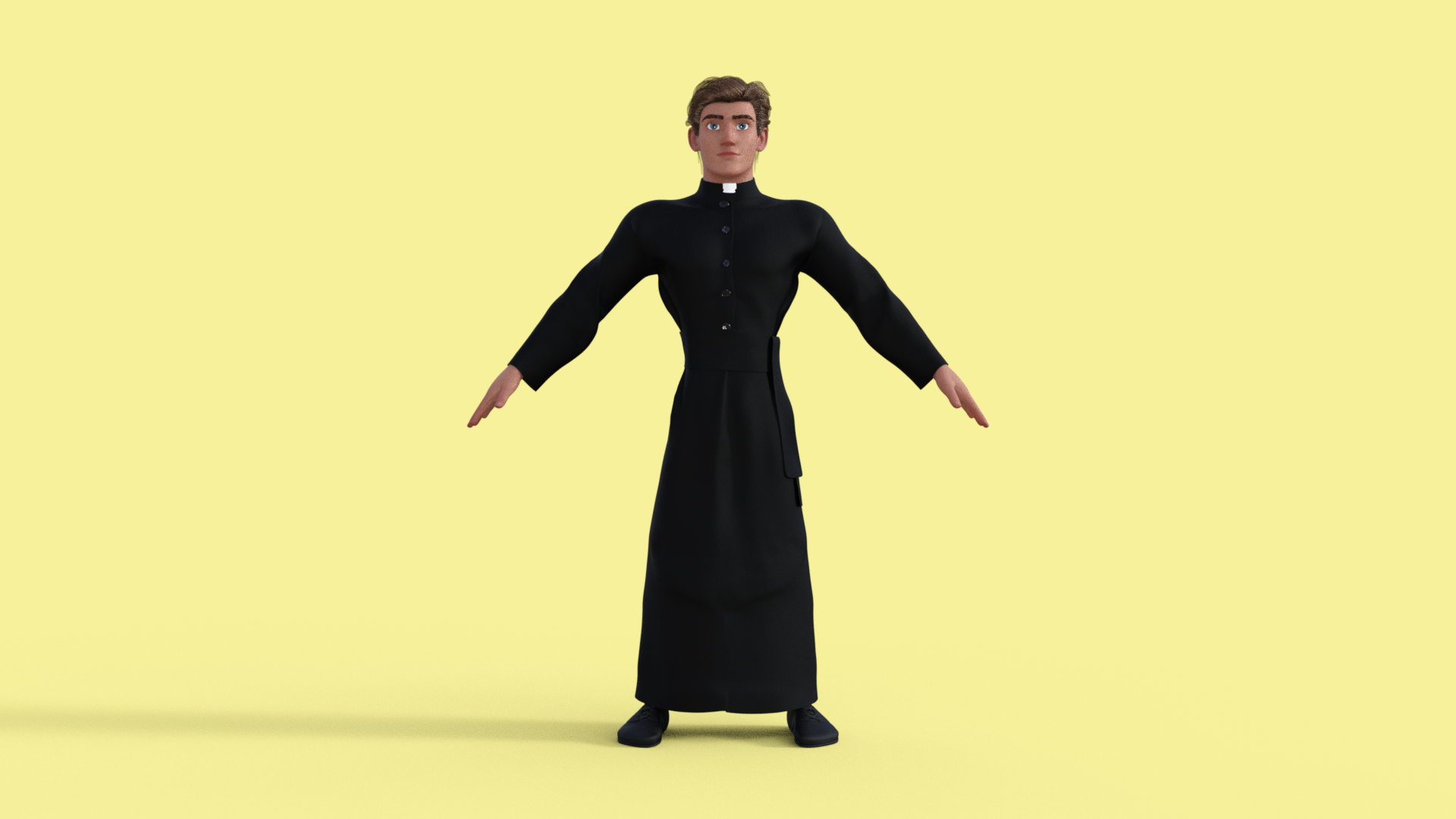 3D Model Cartoon Priest - TurboSquid 1979503