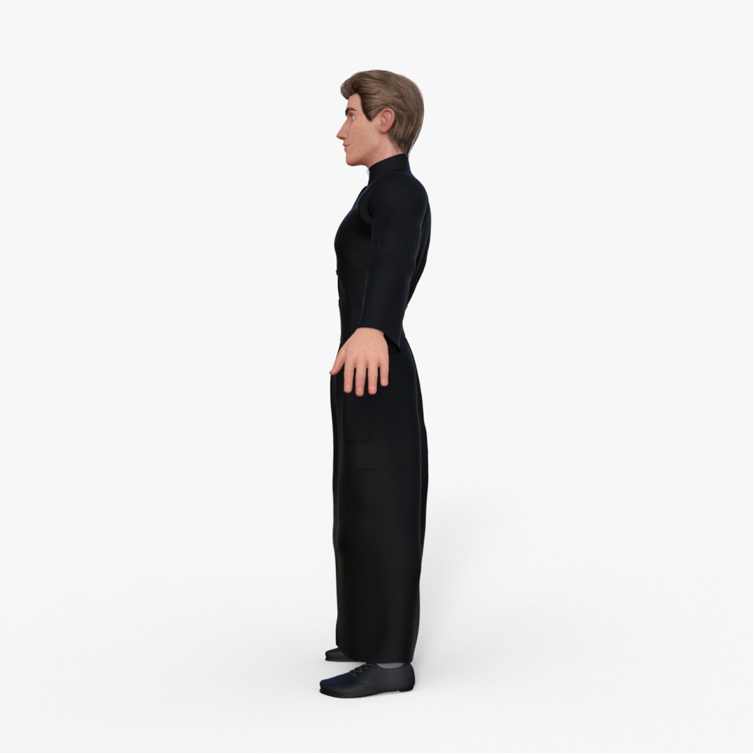 3D Model Cartoon Priest - TurboSquid 1979503