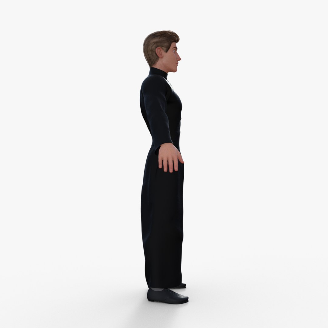 3D Model Cartoon Priest - TurboSquid 1979503