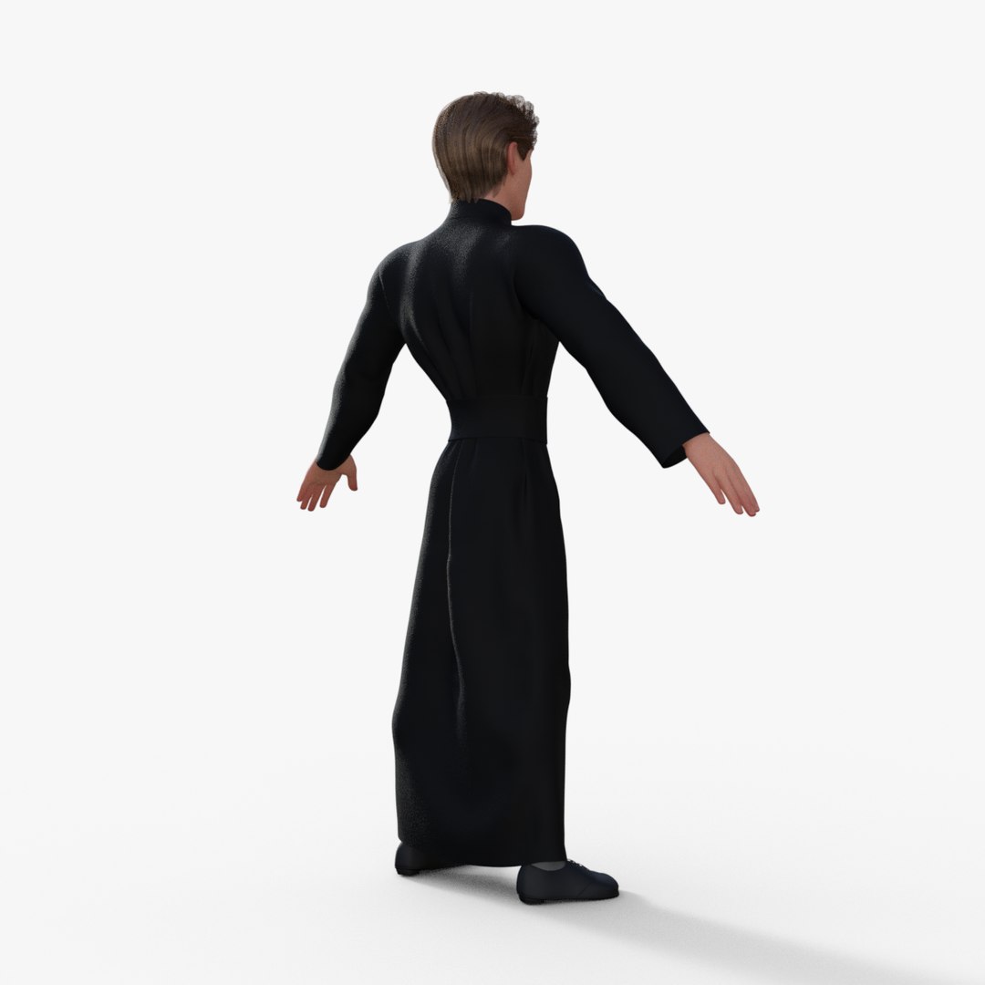 3D Model Cartoon Priest - TurboSquid 1979503