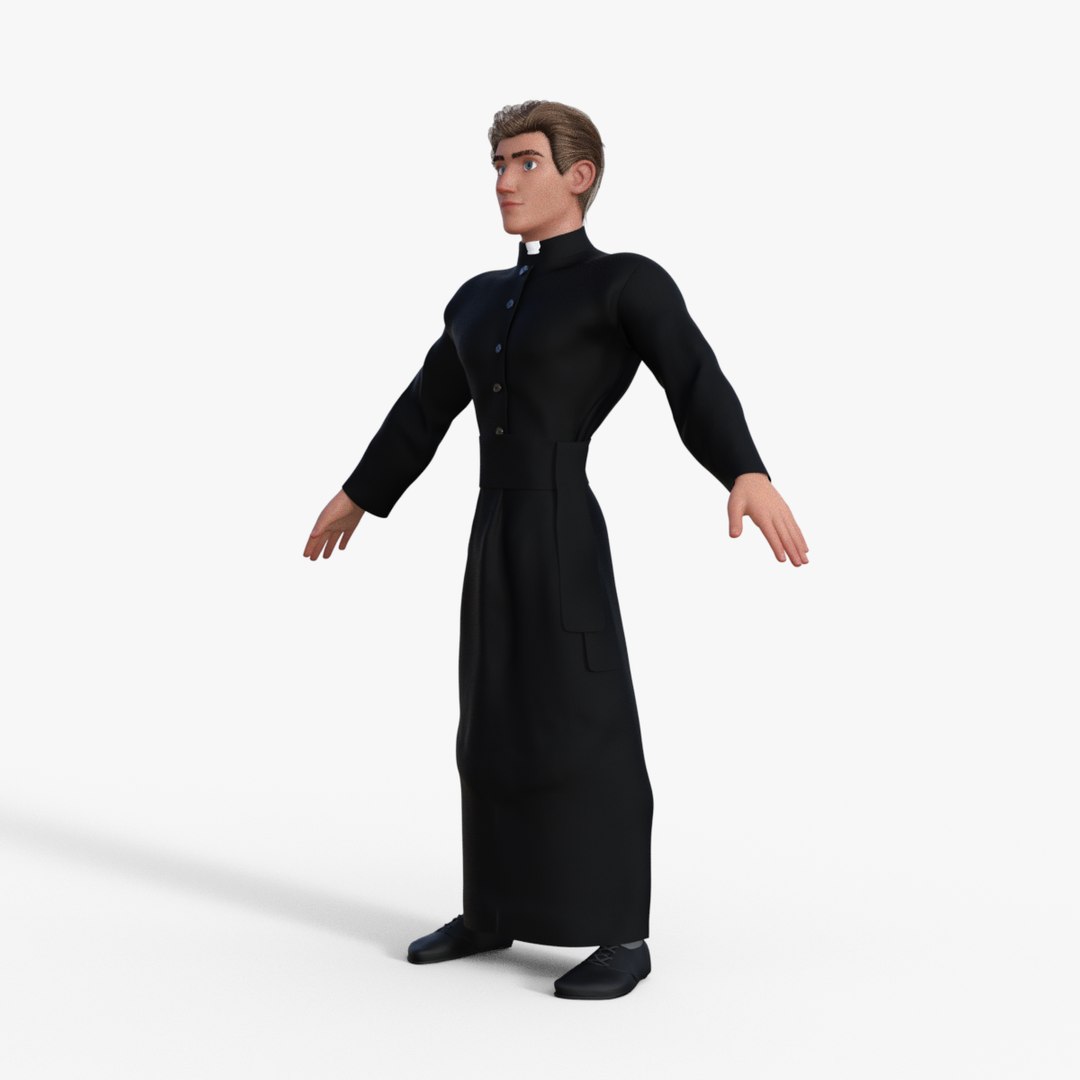 3D Model Cartoon Priest - TurboSquid 1979503