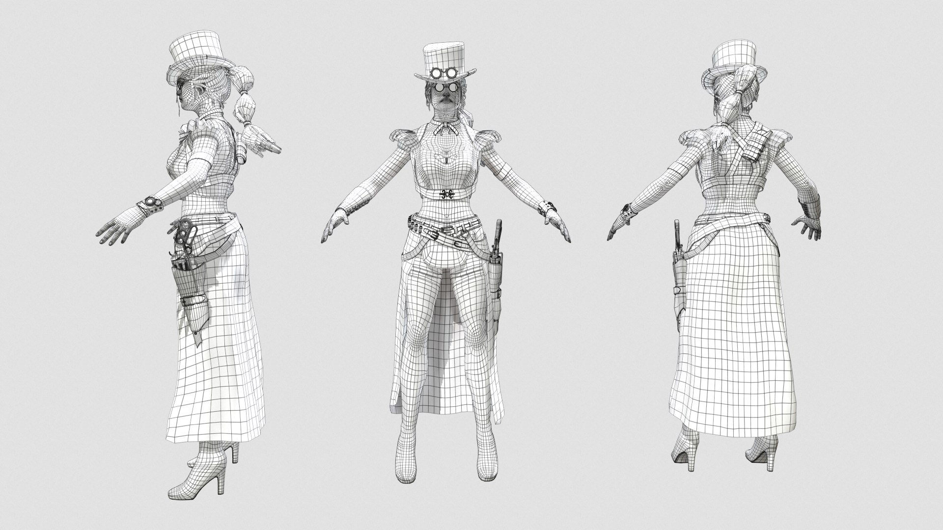 3D Steampunk Character Pack Model - TurboSquid 2155643