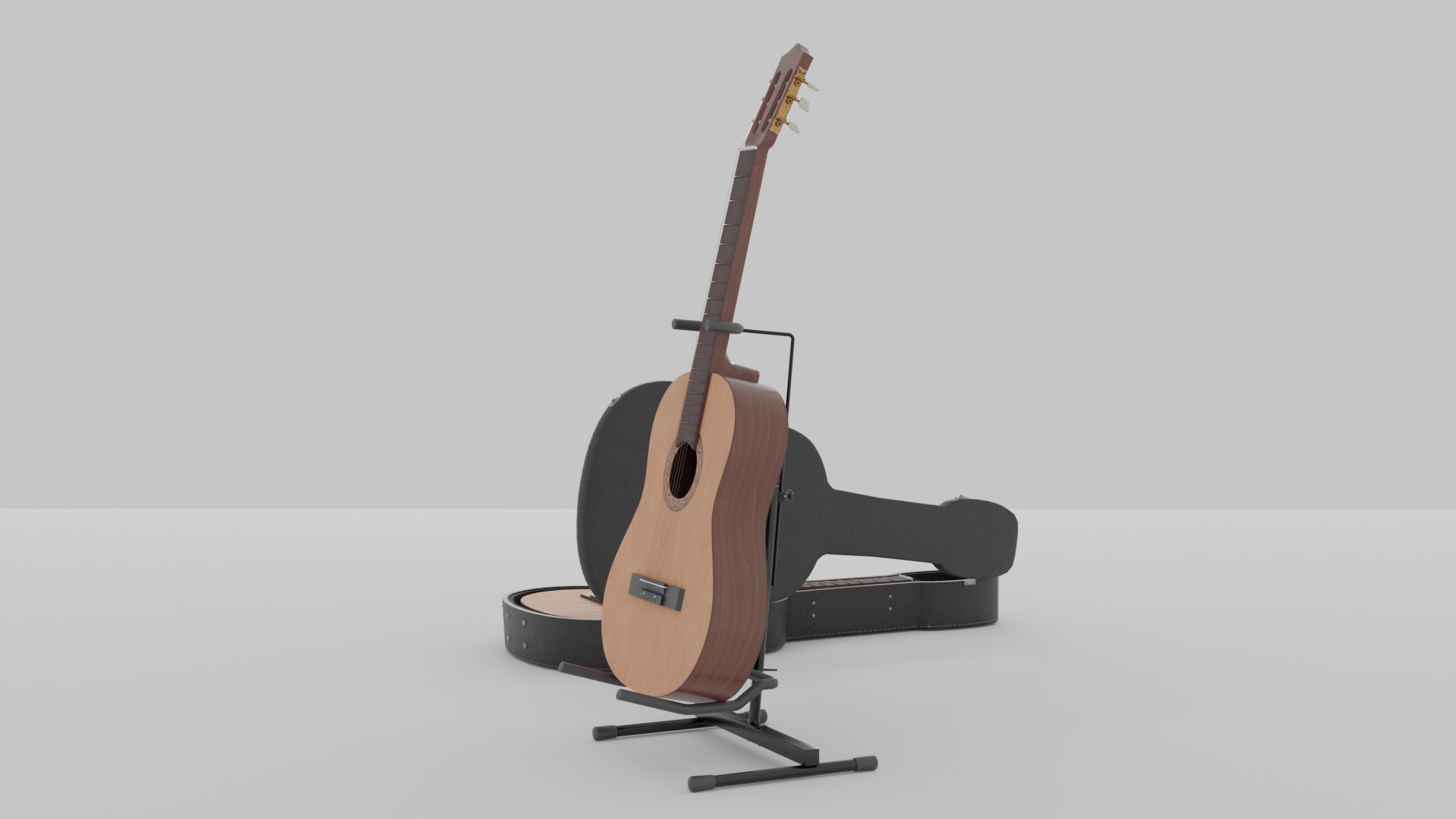 Acoustic Guitar with Case and Stand - Doumbek - Drum Set Instrument ...