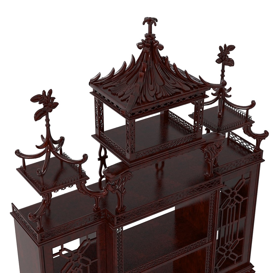3ds Max Chippendale Cabinet Ann Getty
