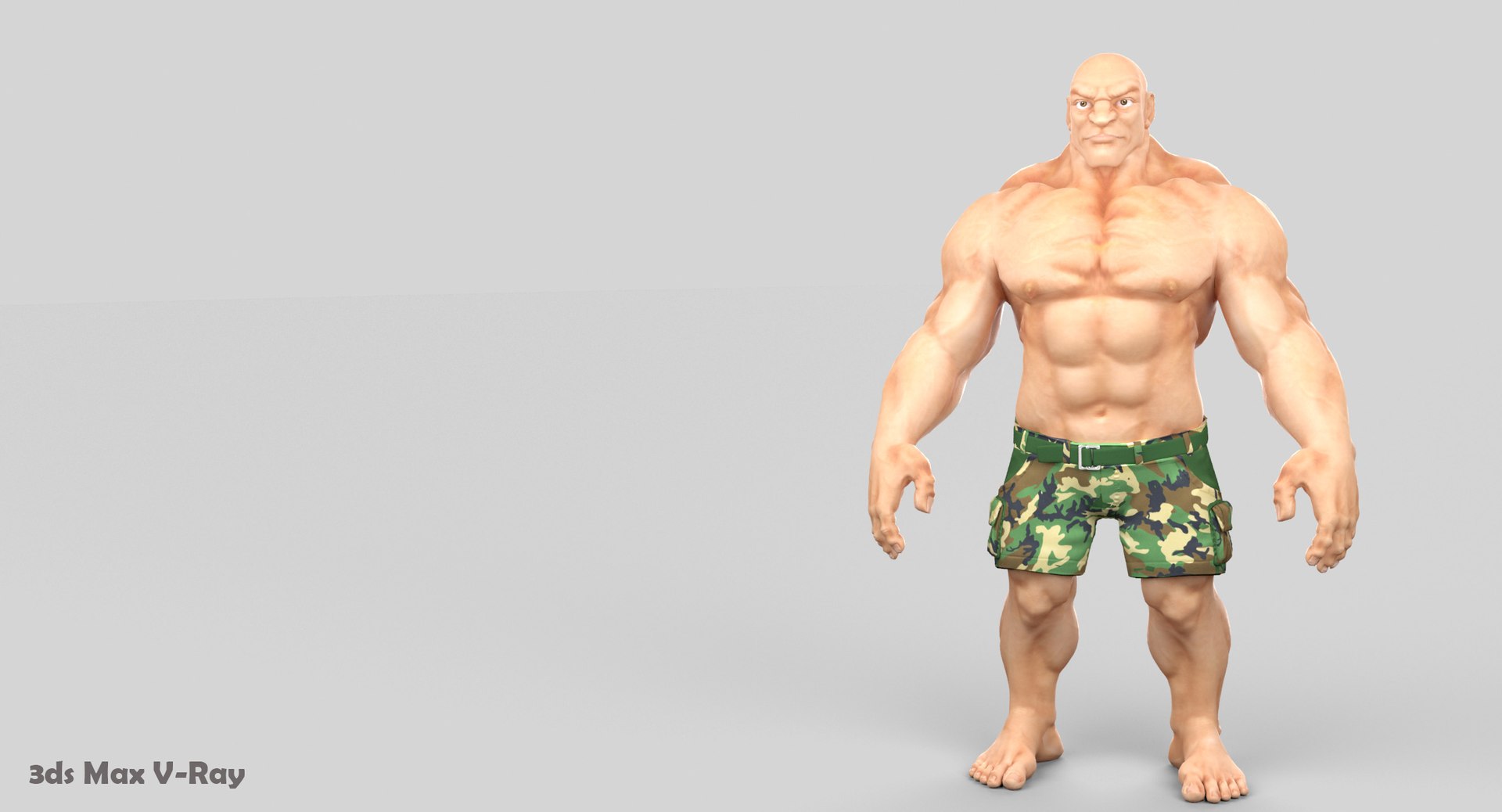 3d model muscular man 2