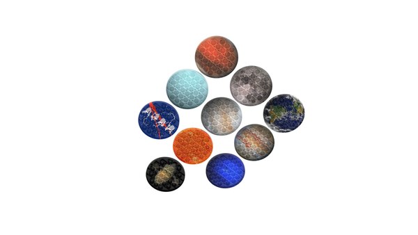 Space Pop It Fidget Toys Set 3D model - TurboSquid 1807754