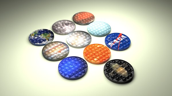Space Pop It Fidget Toys Set 3D model - TurboSquid 1807754