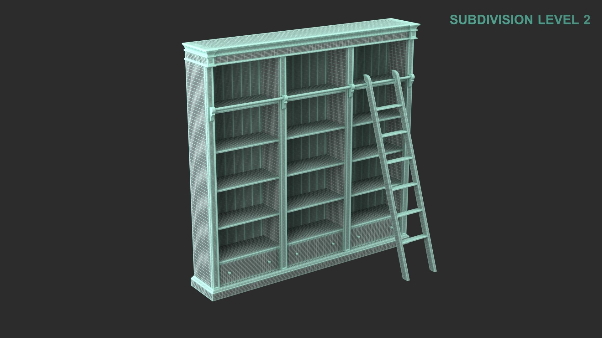 Bookcase Model - TurboSquid 1829060