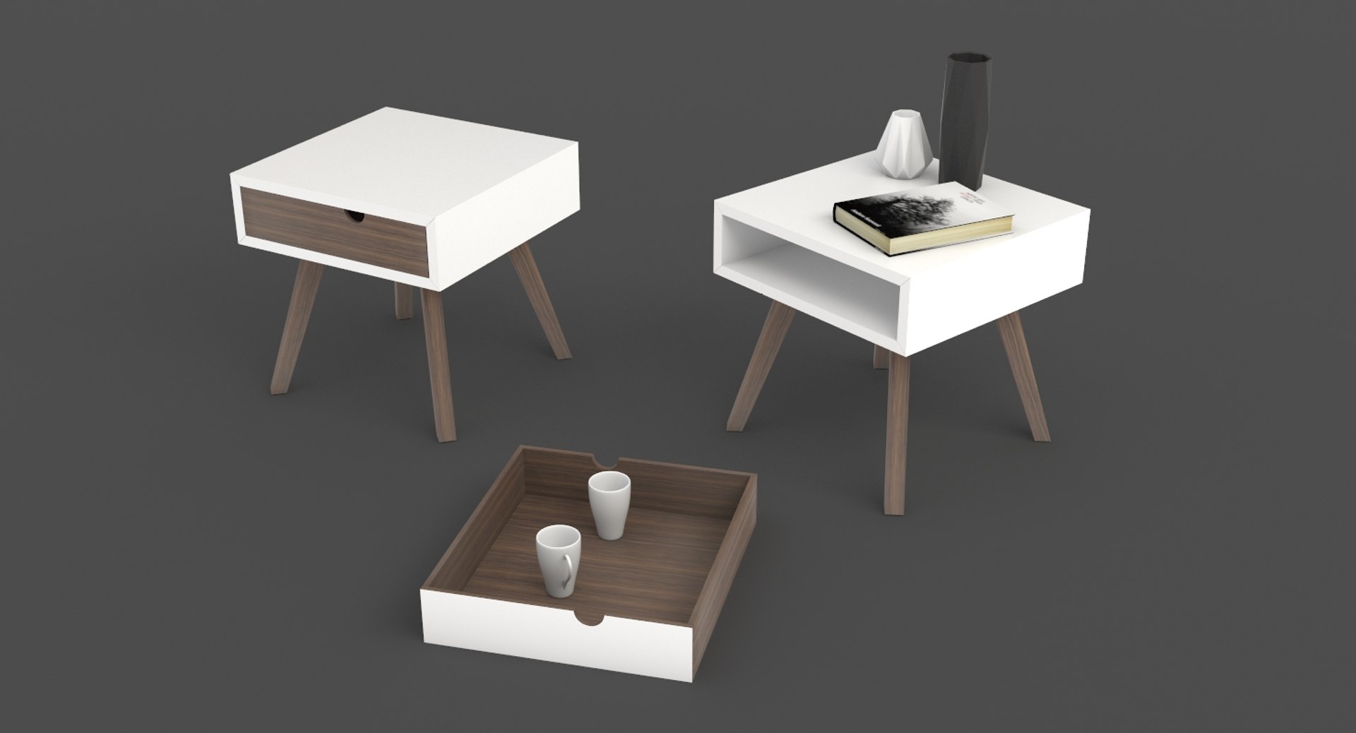 3d Wood Bedside Table