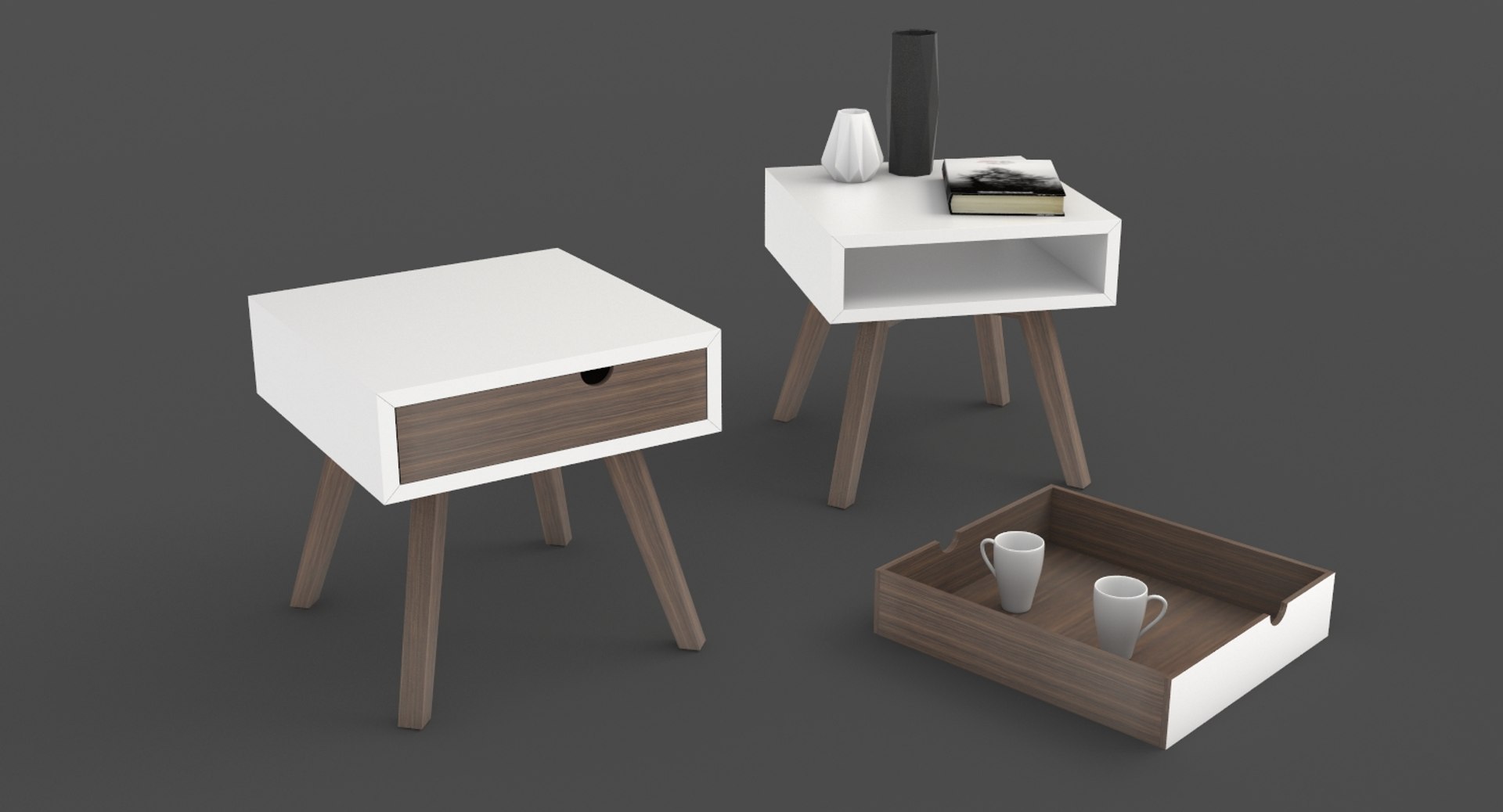 3d Wood Bedside Table