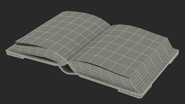 Old Brown Ornate Open Book model - TurboSquid 1780559